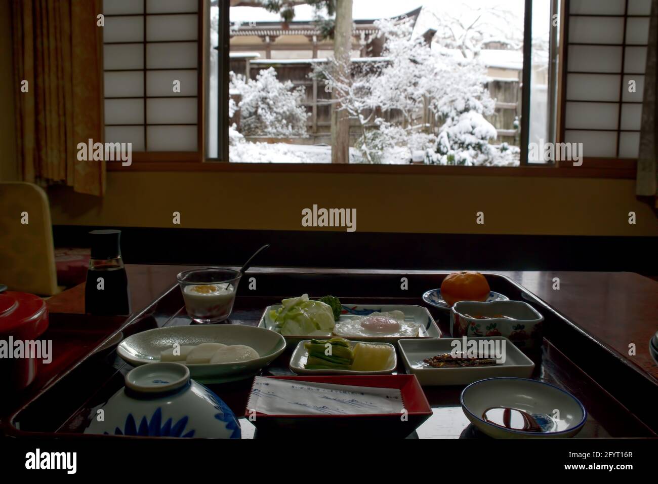 Fresh breakfast in a Japanese ryokan Stock Photo - Alamy