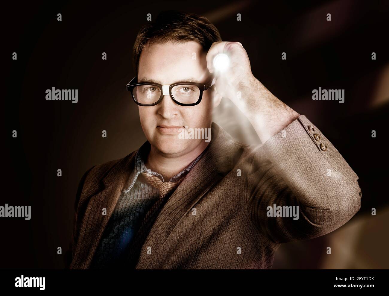 Man With Torch Light Dark High Resolution Stock Photography and Images ...