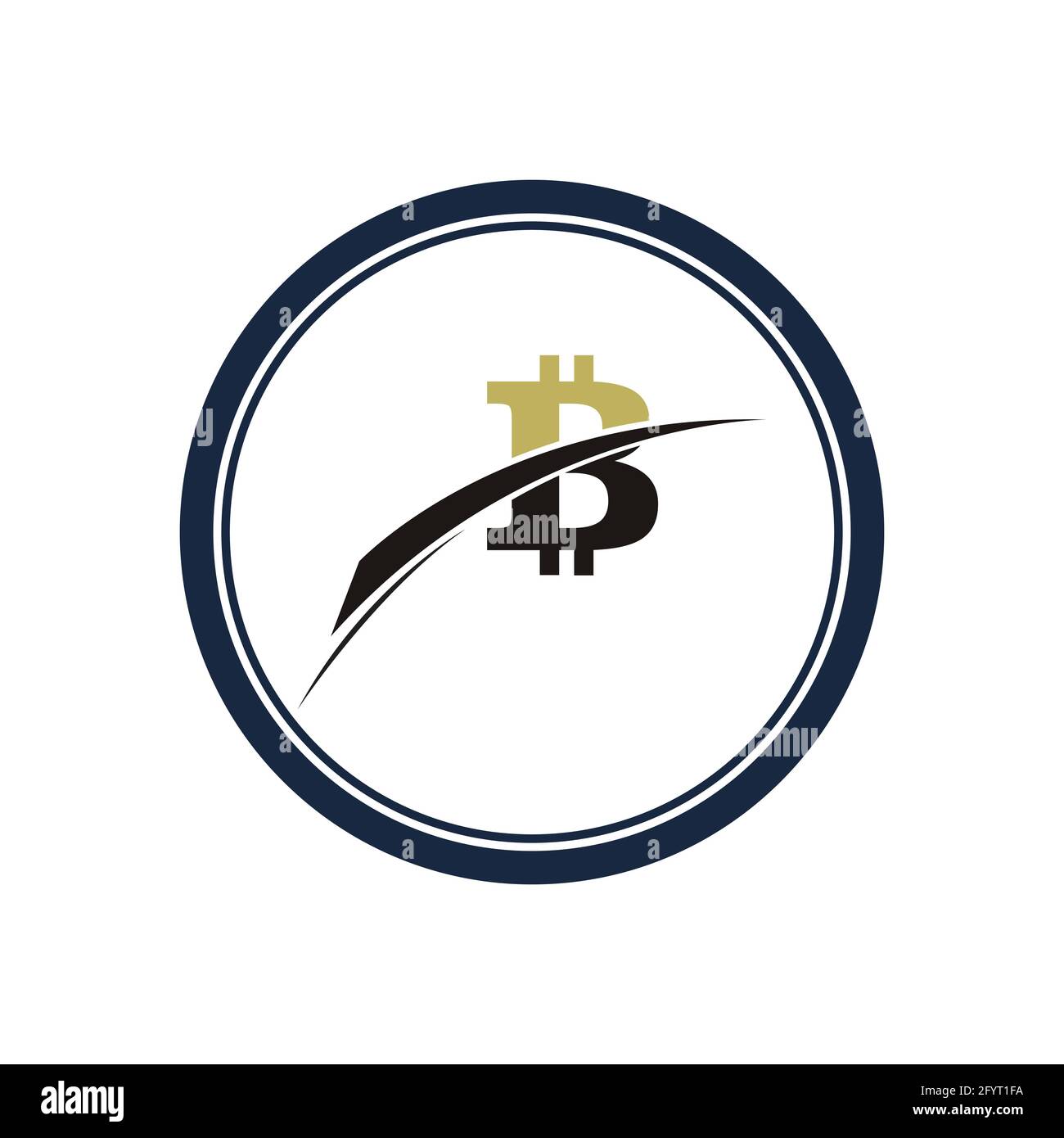 illustration Bitcoin crypto currency logo design Stock Vector Image ...