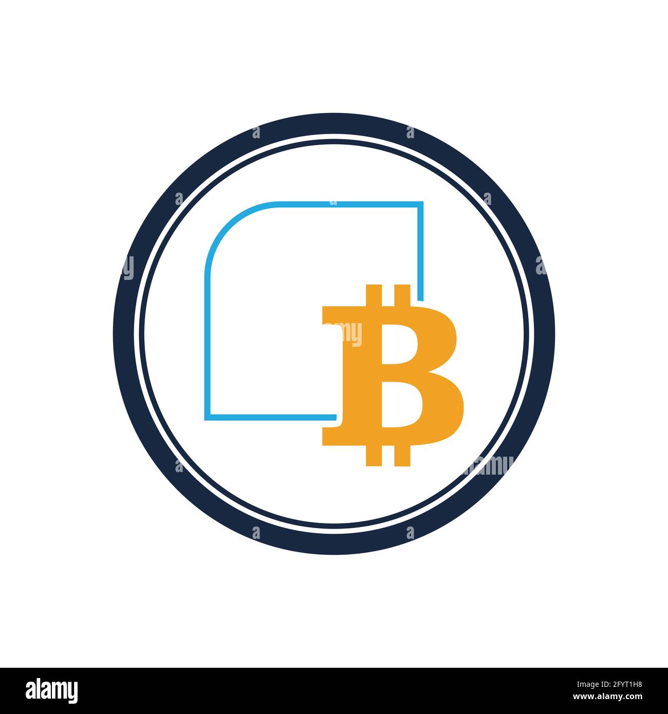 illustration Bitcoin crypto currency logo design Stock Vector Image ...
