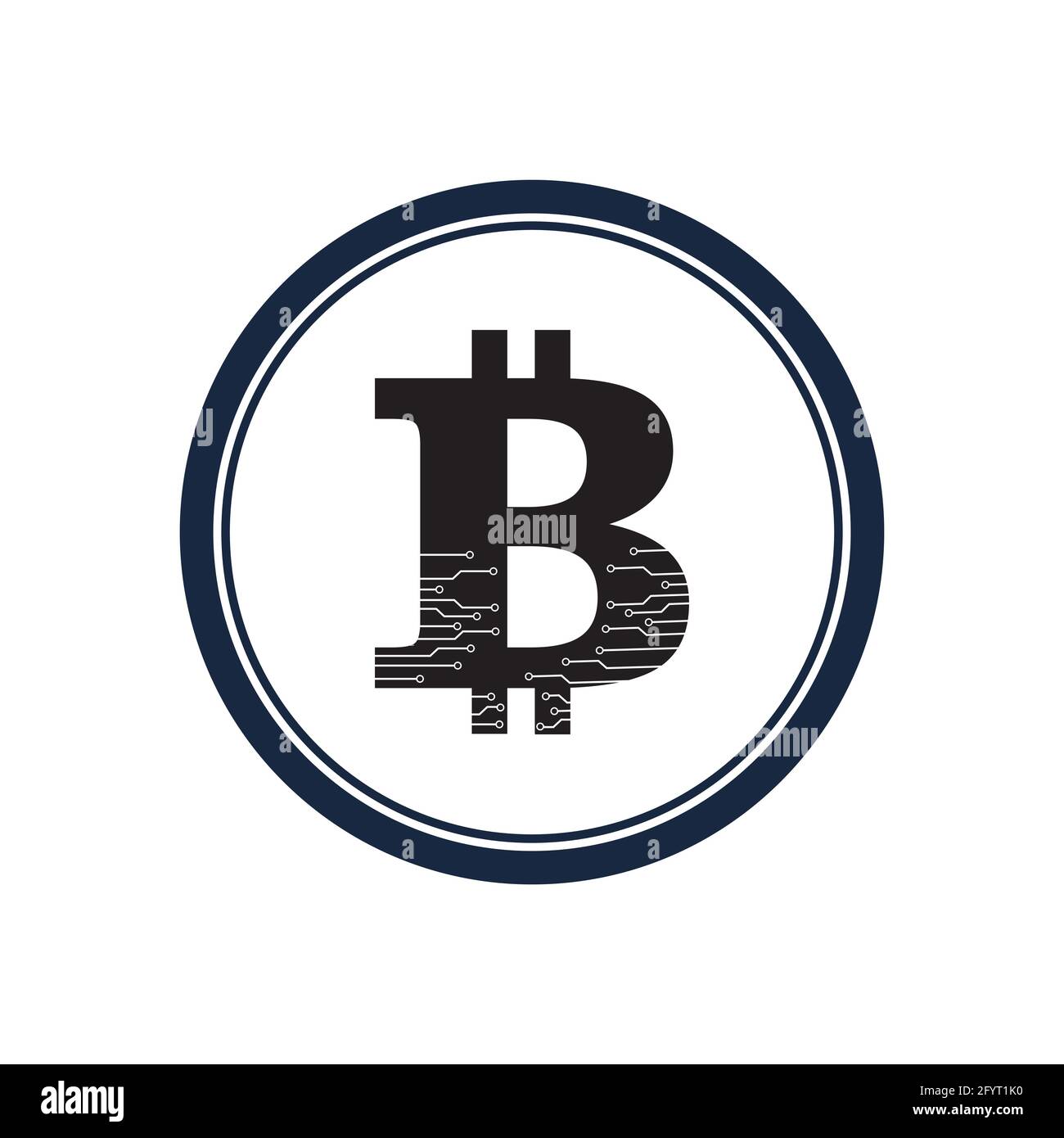 illustration Bitcoin crypto currency logo design Stock Vector Image ...