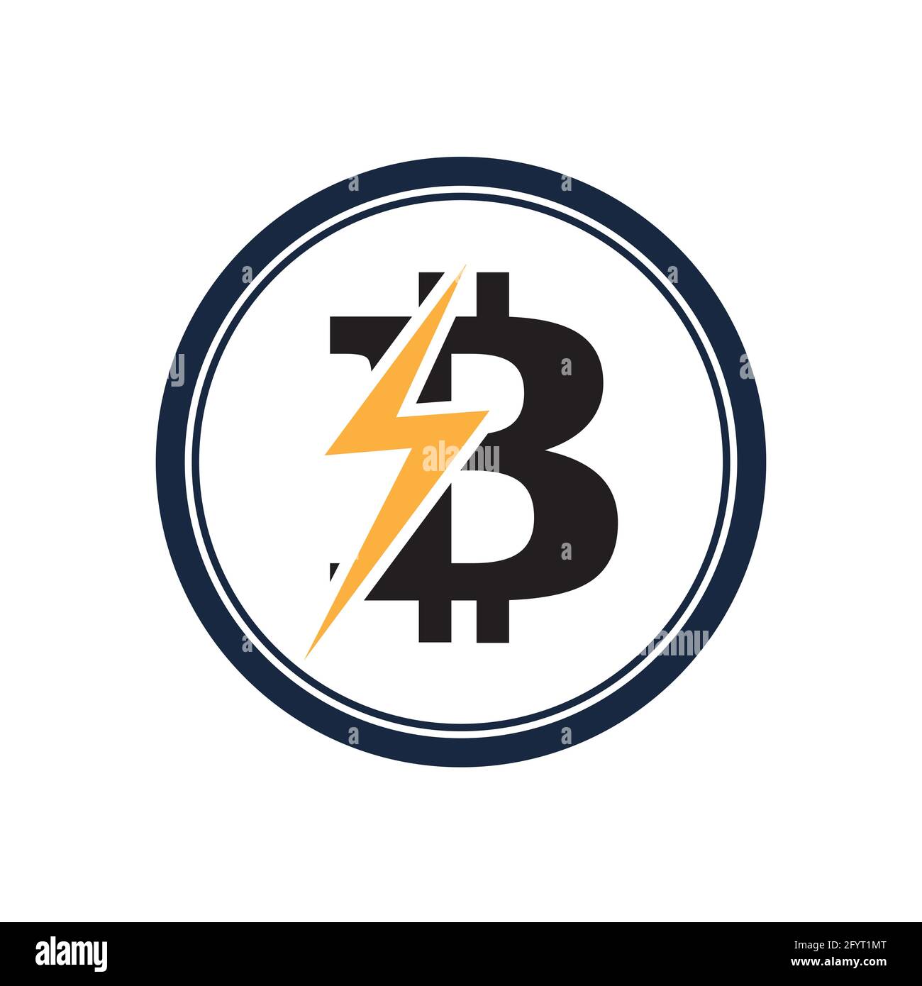 illustration Bitcoin crypto currency logo design Stock Vector Image ...