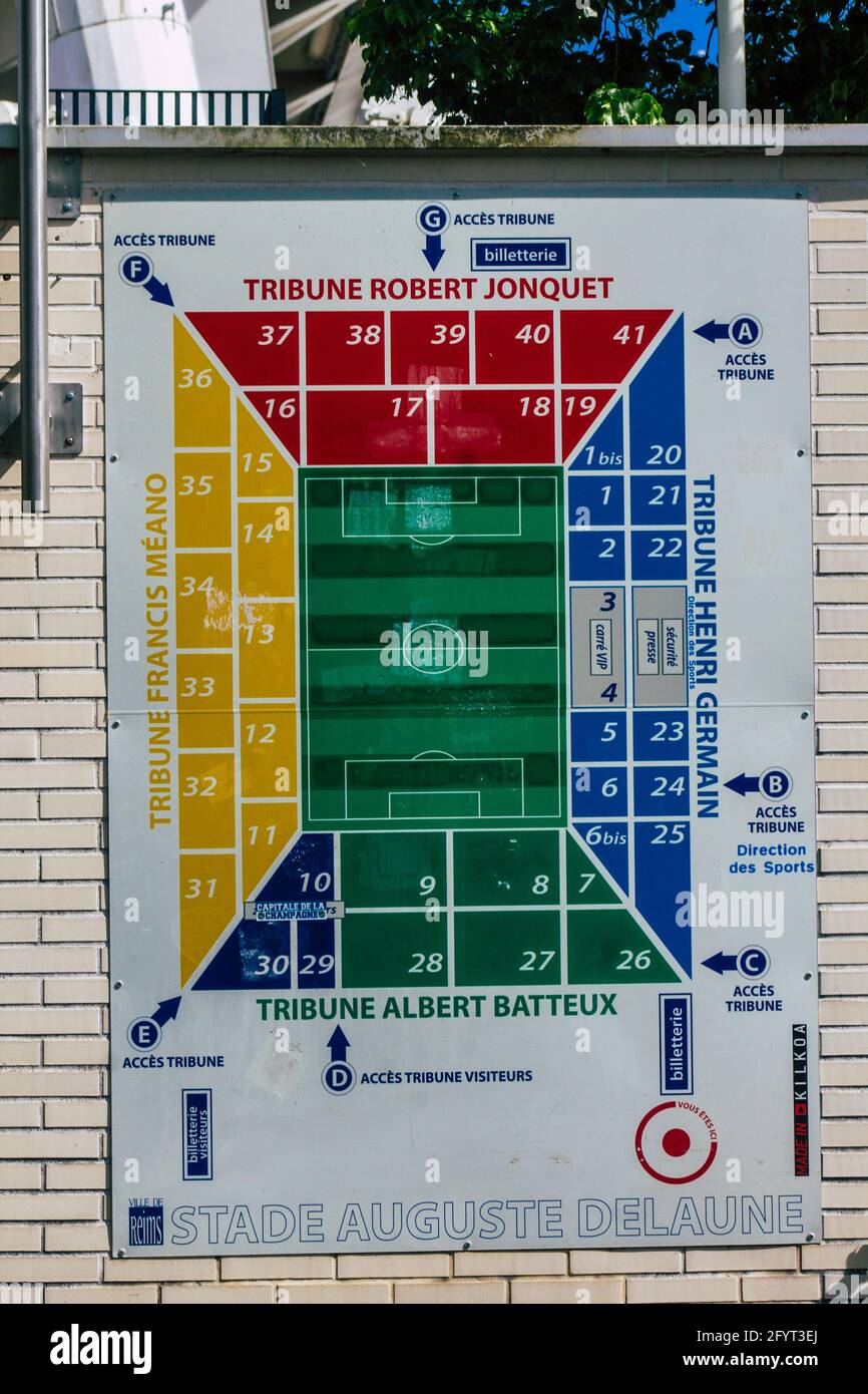 Reims France May 29, 2021 Football Reims stadium located in the center ...