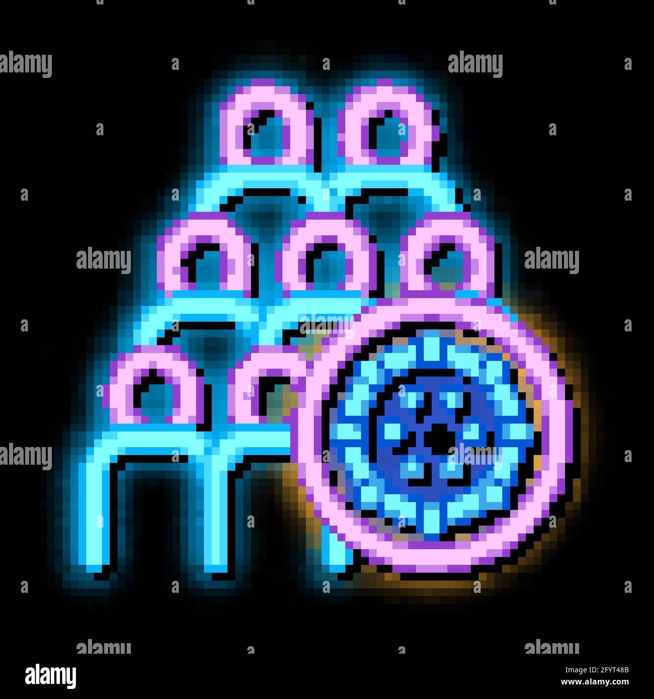 Bacteria Germ And People neon glow icon illustration Stock Vector Image ...