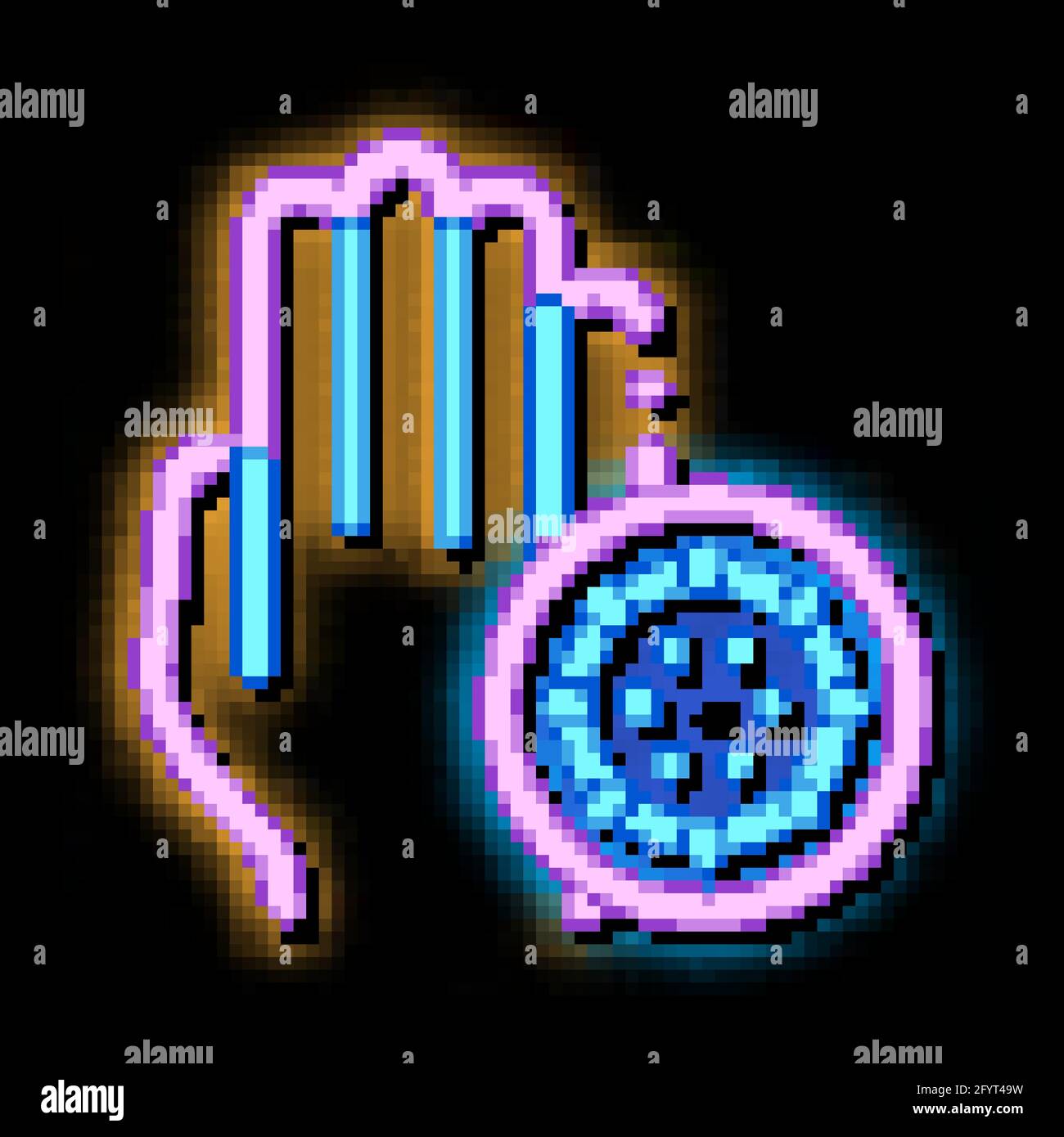 Bacteria Germ And Hand neon glow icon illustration Stock Vector Image ...