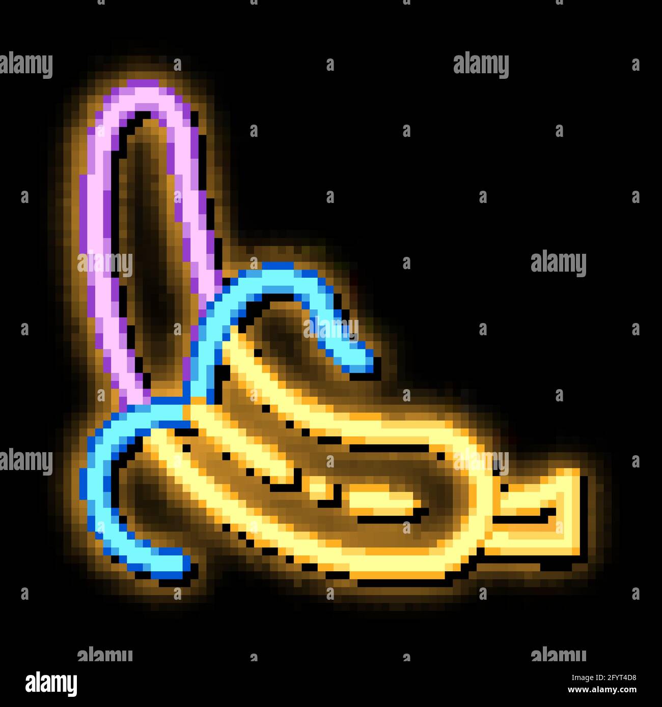 Healthy Food Fruit Banana neon glow icon illustration Stock Vector ...