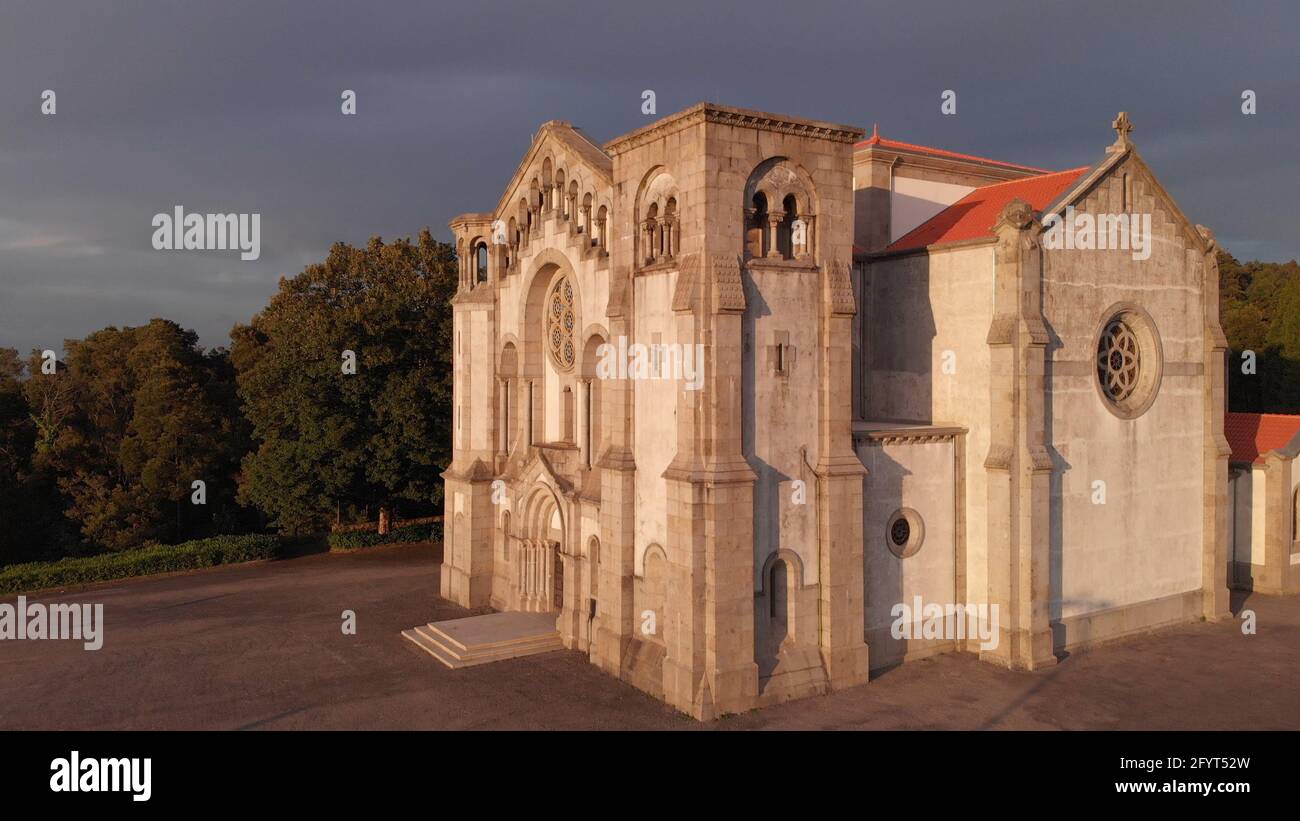 An aerial footage of the church of Assumption of the Blessed Virgin ...