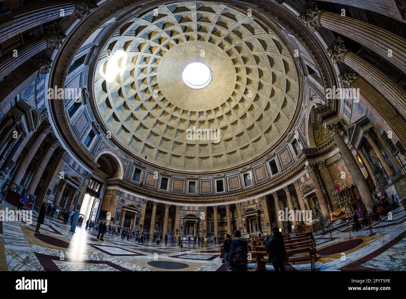 The interior decoration of Pantheon in Rome Stock Photo - Alamy