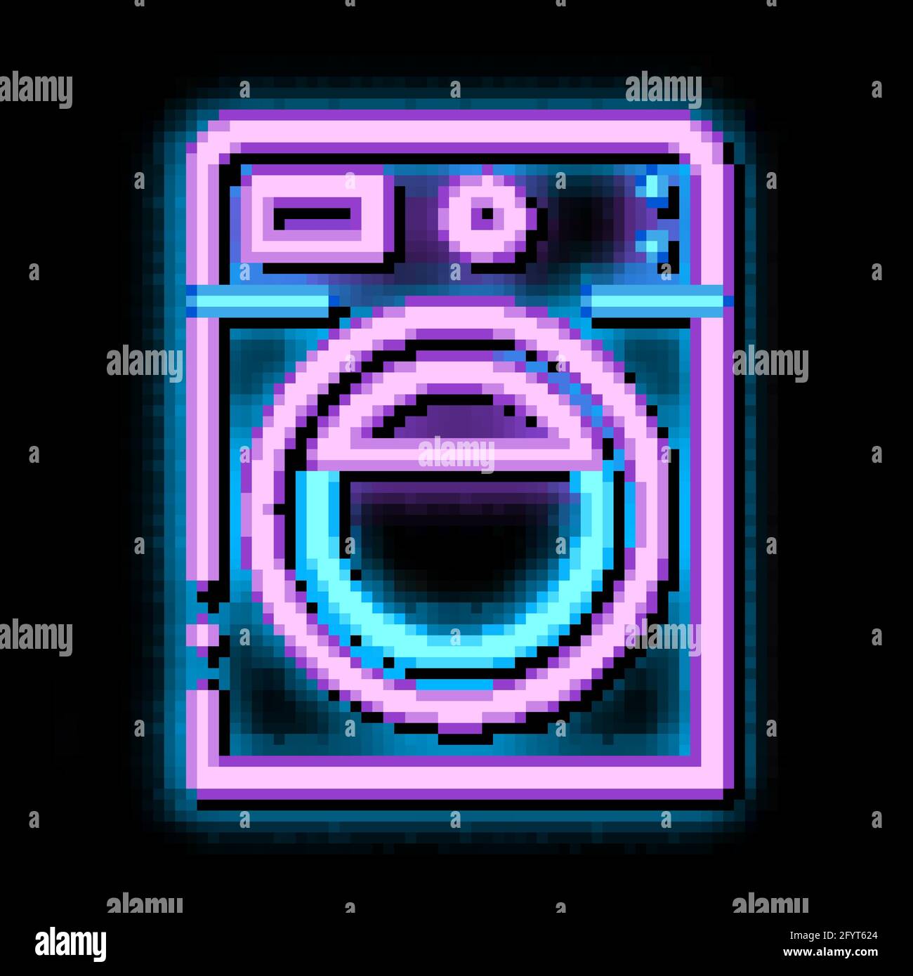 Washing House Machine neon glow icon illustration Stock Vector Image ...