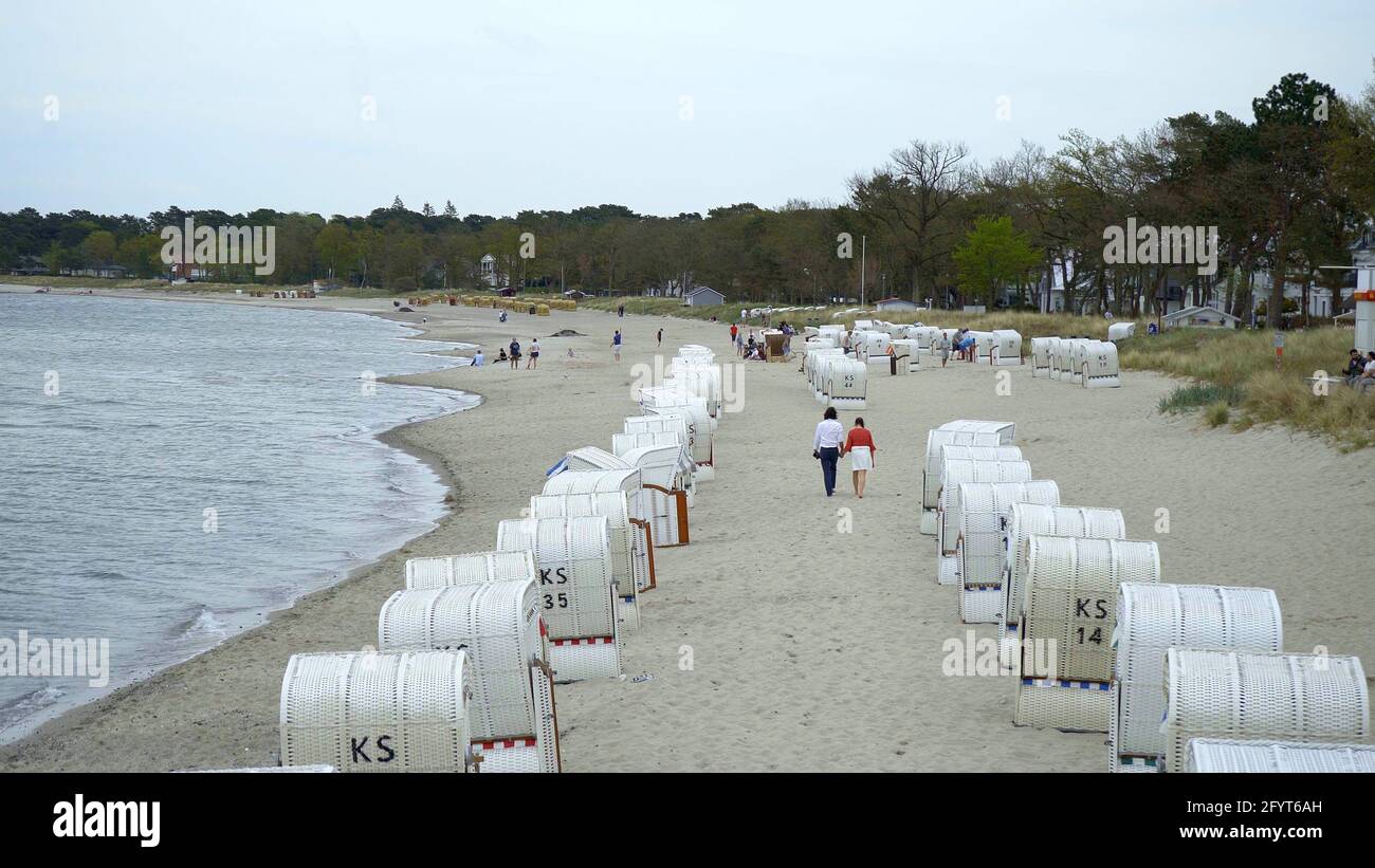 Beach baskets on the Baltic Sea at Timmendorf Beach in Germany - LUBECK ...