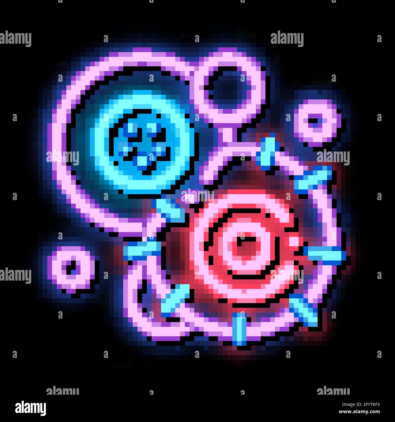 Cancerous Stem Cell Pathogen Element neon glow icon illustration Stock ...