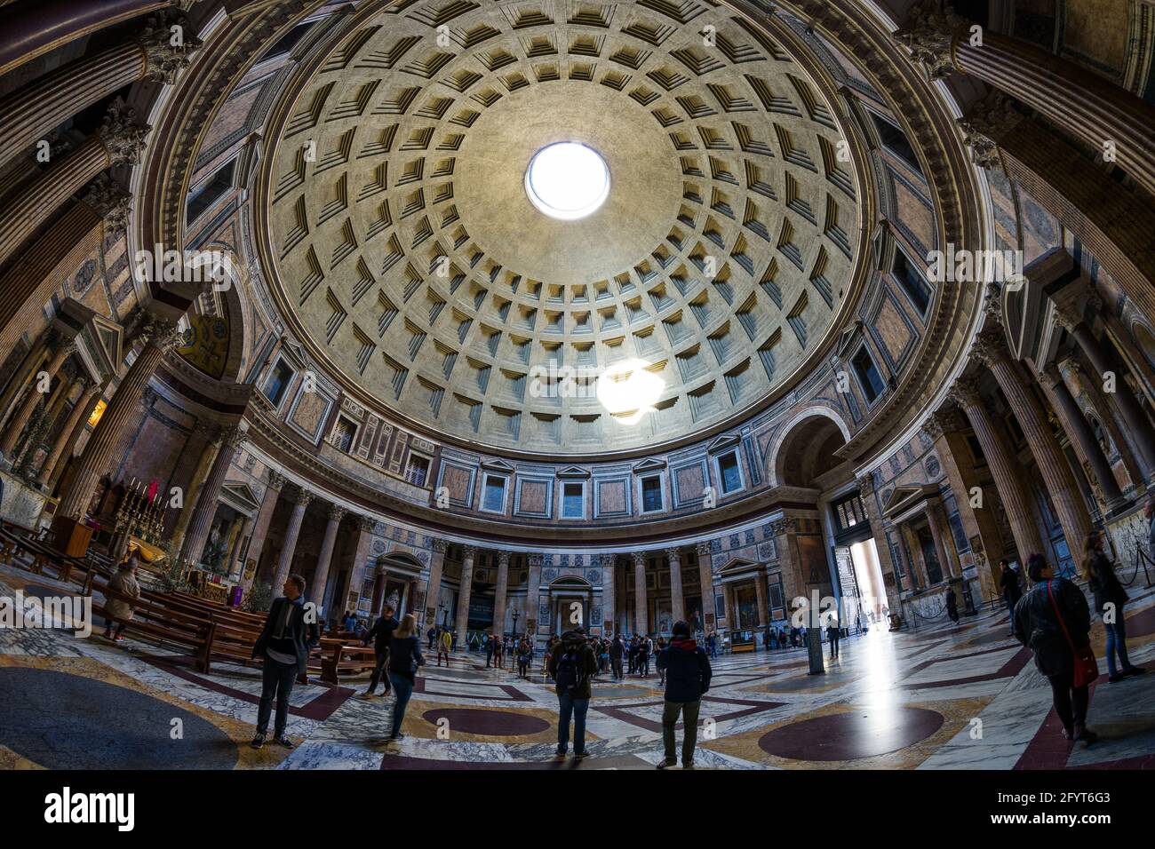 The interior decoration of Pantheon in Rome Stock Photo - Alamy