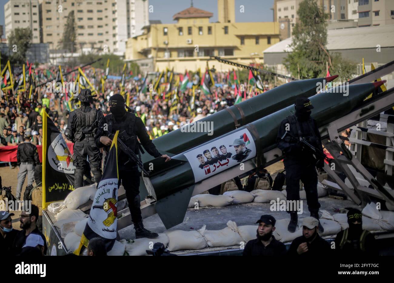 Gaza, Palestine. 29th May, 2021. Fighters from the Saraya al-Quds ...