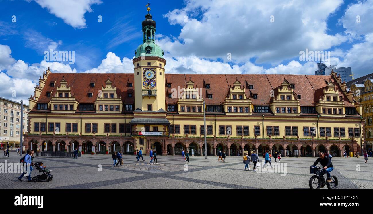 LEIPZIG, GERMANY - May 15, 2021: A layer of the old town hall in ...