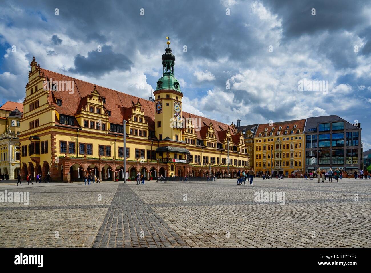 LEIPZIG, GERMANY - May 15, 2021: A layer of the old town hall in ...