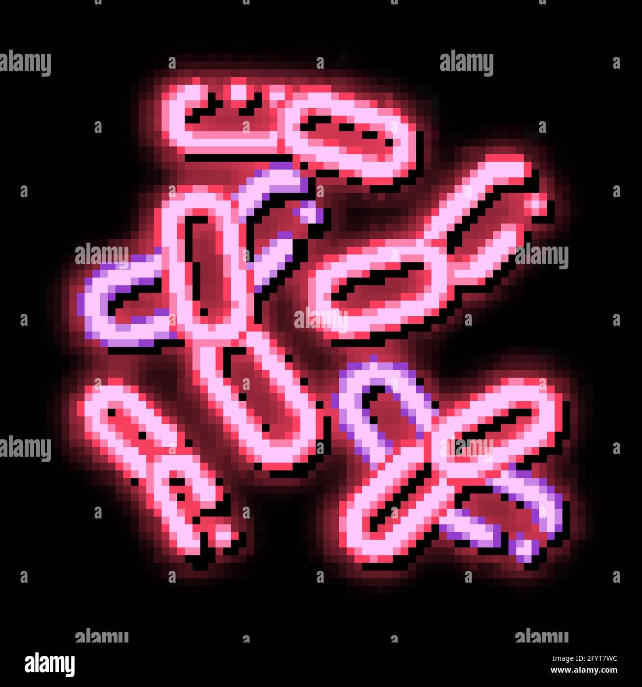 Biology Micro Bacteria neon glow icon illustration Stock Vector Image ...