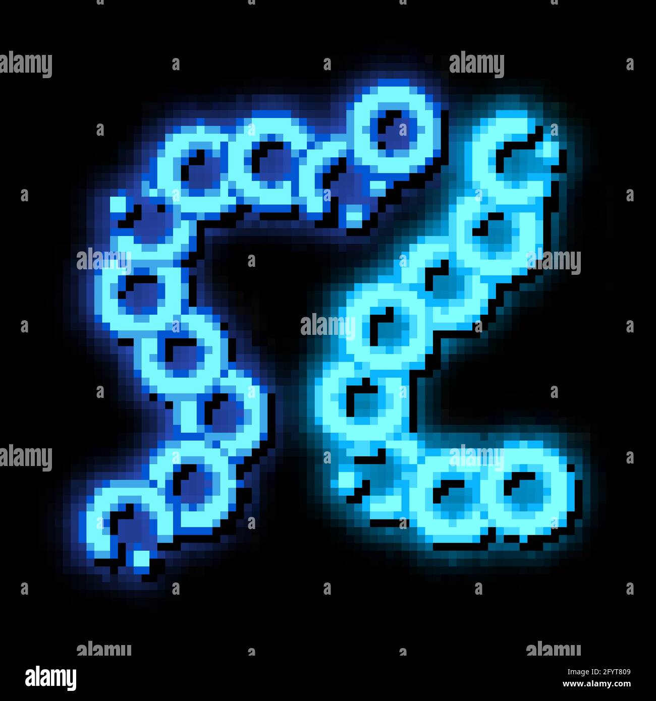 Biology Element Bacteria neon glow icon illustration Stock Vector Image ...