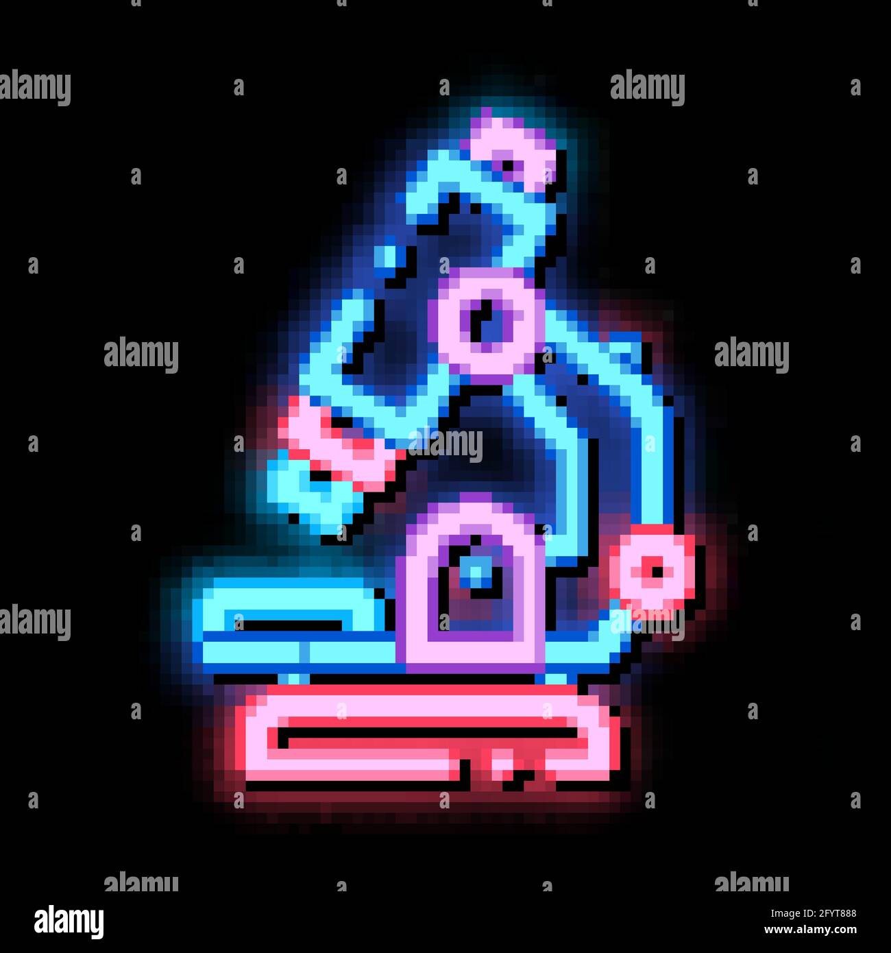 Medical Equipment Microscope neon glow icon illustration Stock Vector ...