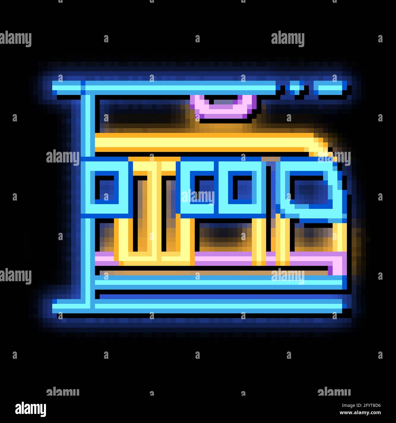 Public Transport Metro neon glow icon illustration Stock Vector Image ...