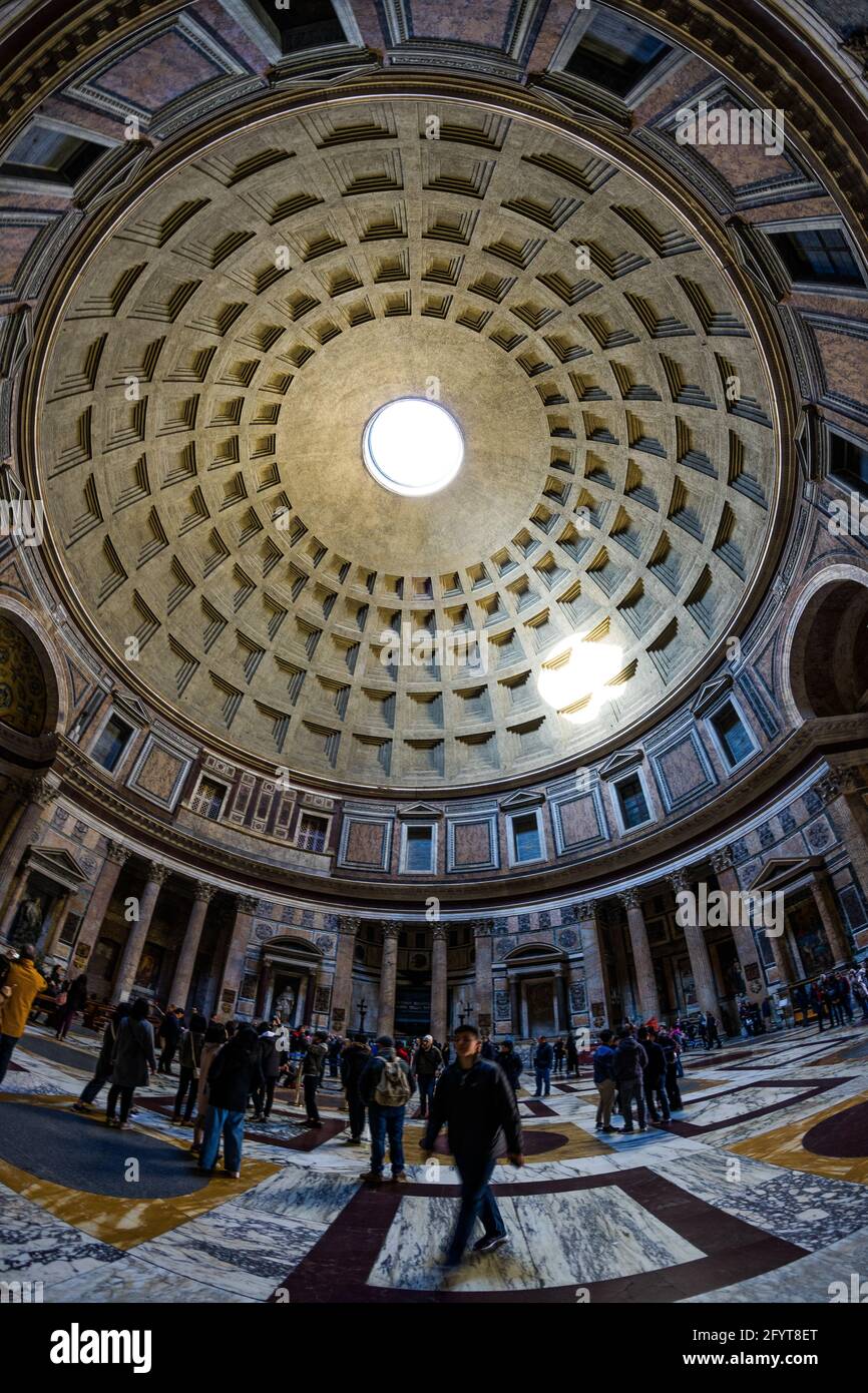 The interior decoration of Pantheon in Rome Stock Photo - Alamy