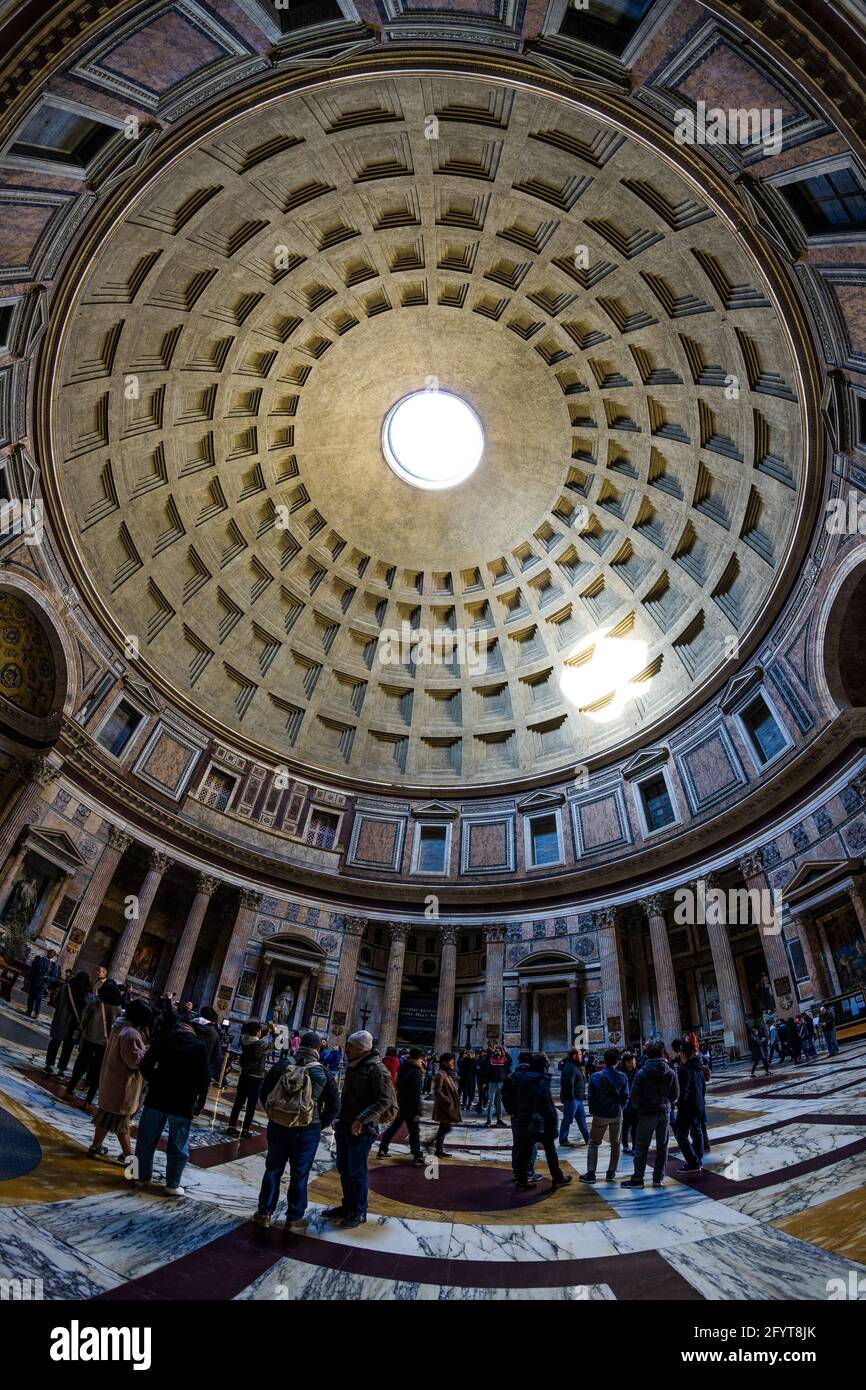 The interior decoration of Pantheon in Rome Stock Photo - Alamy