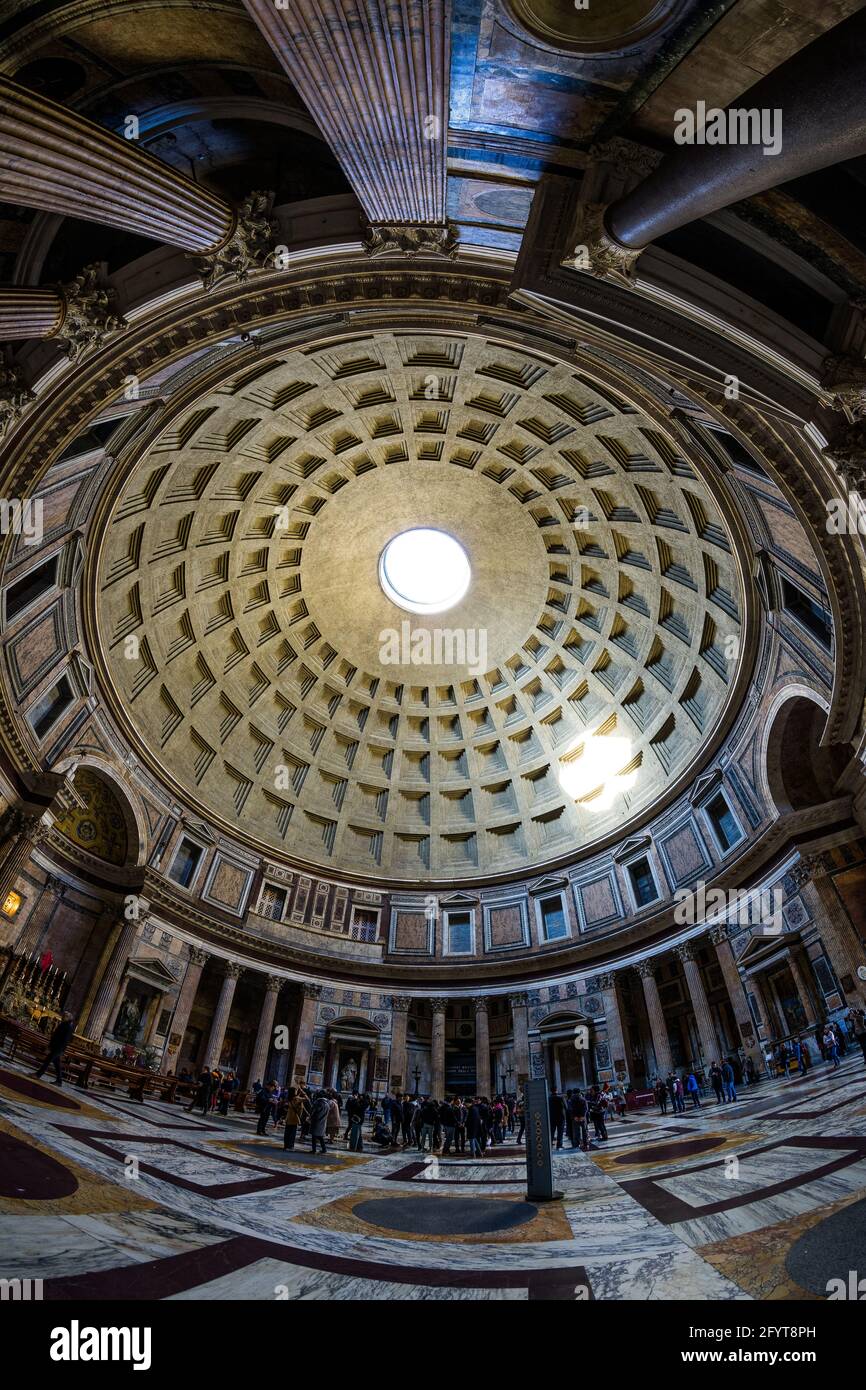 The interior decoration of Pantheon in Rome Stock Photo - Alamy