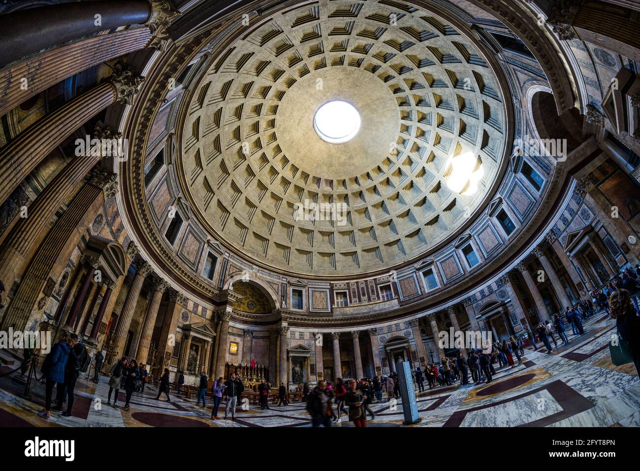 The interior decoration of Pantheon in Rome Stock Photo - Alamy