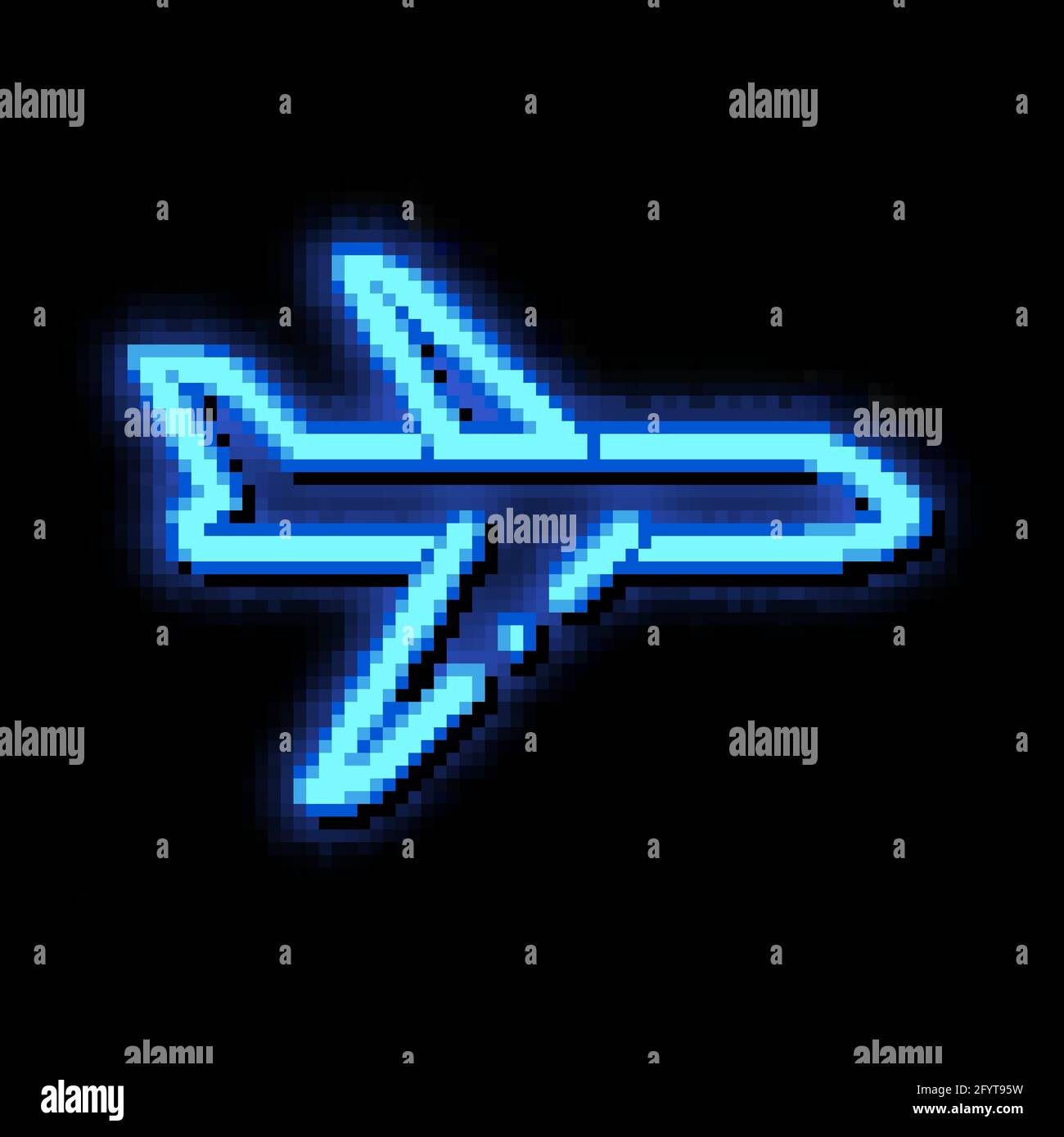 Public Transport Airplane neon glow icon illustration Stock Vector ...