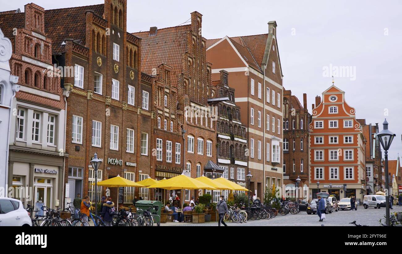 Beautiful old buildings in the historic city of Luneburg Germany ...