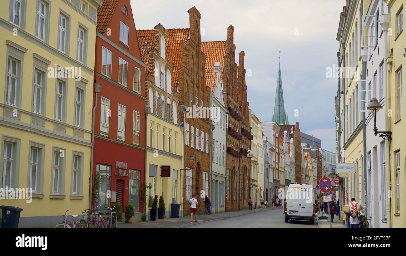 The historic buildings in the city center of Lubeck - a Unseco World ...