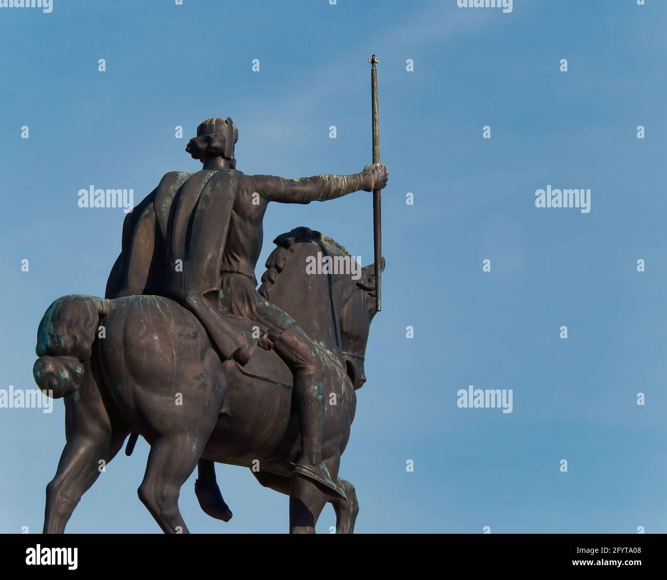 The famous monument to Tsar Kaloyan against the blue sky Stock Photo ...