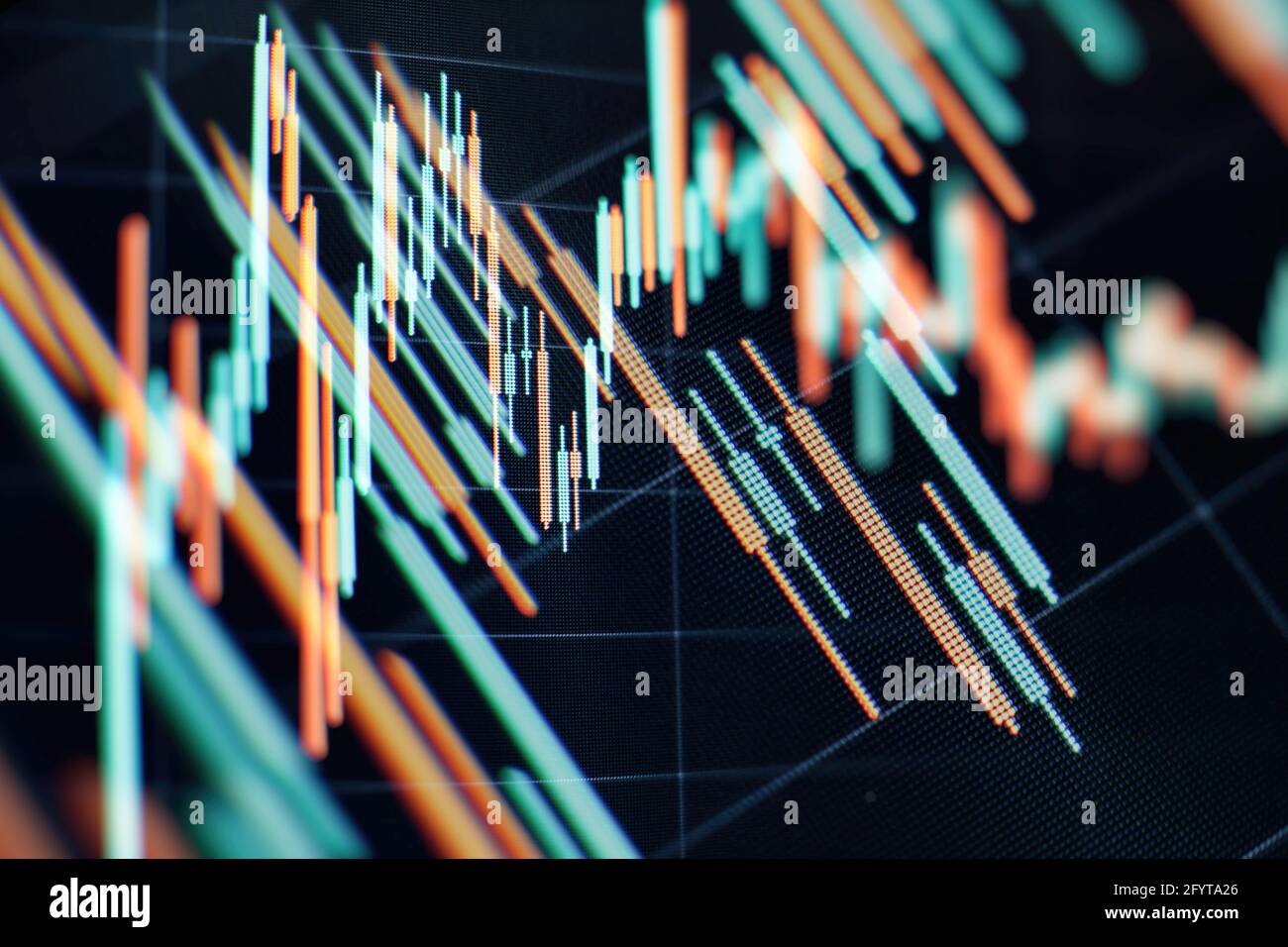 Abstract glowing blue forex chart background with bokeh circles Stock ...