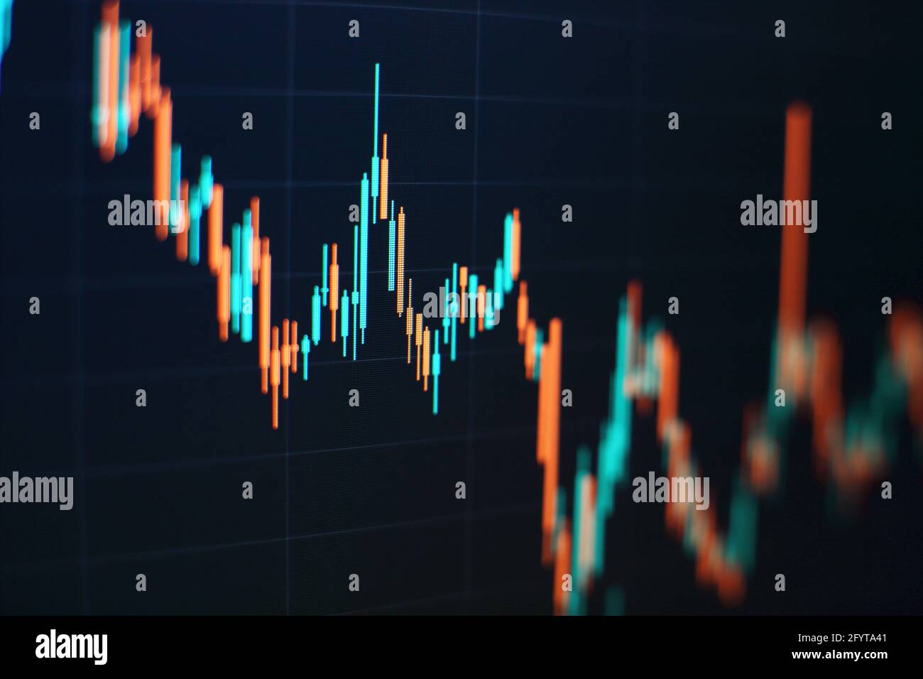 Abstract glowing blue forex chart background with bokeh circles Stock ...