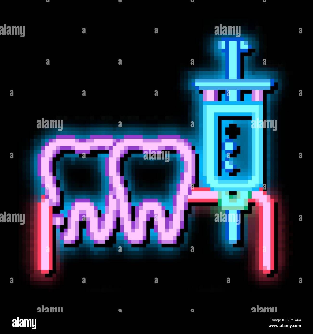Stomatology Anesthesia Injection neon glow icon illustration Stock ...