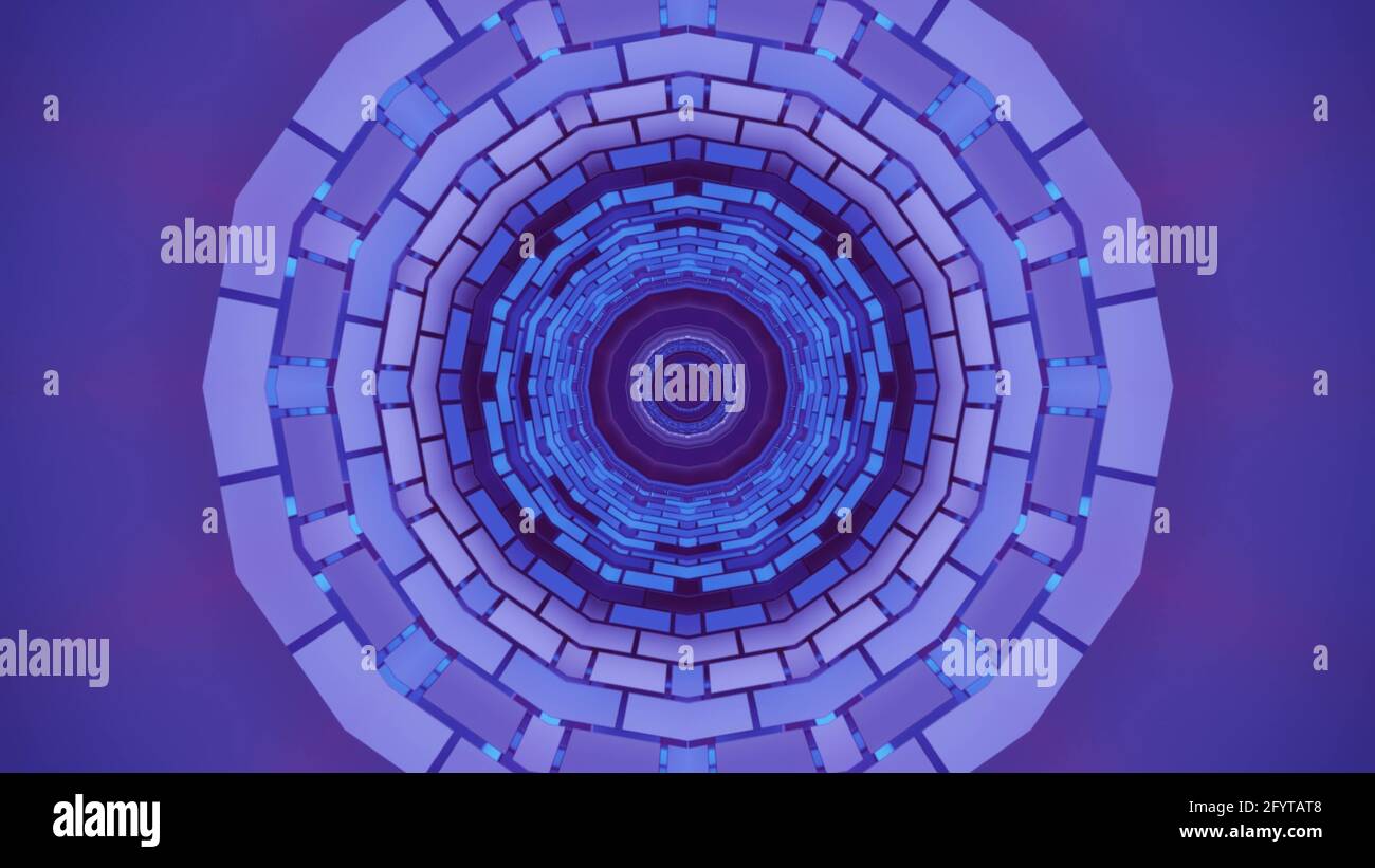 A 3D rendering of kaleidoscopic futuristic wallpaper in vibrant blue ...