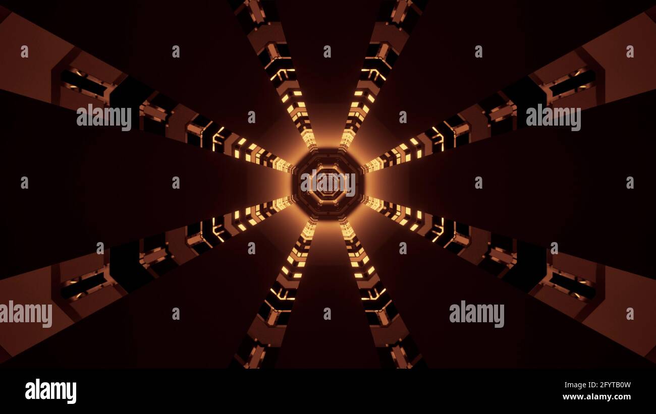 A 3D rendering of kaleidoscopic futuristic wallpaper in vibrant brown ...