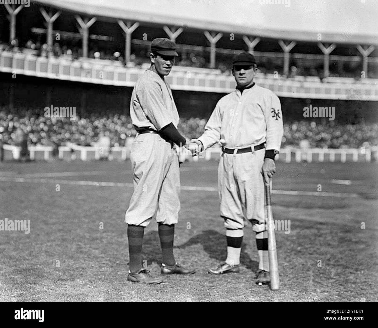 Hal Chase, New York Yankees and John McGraw, New York Giants, 1910 ...