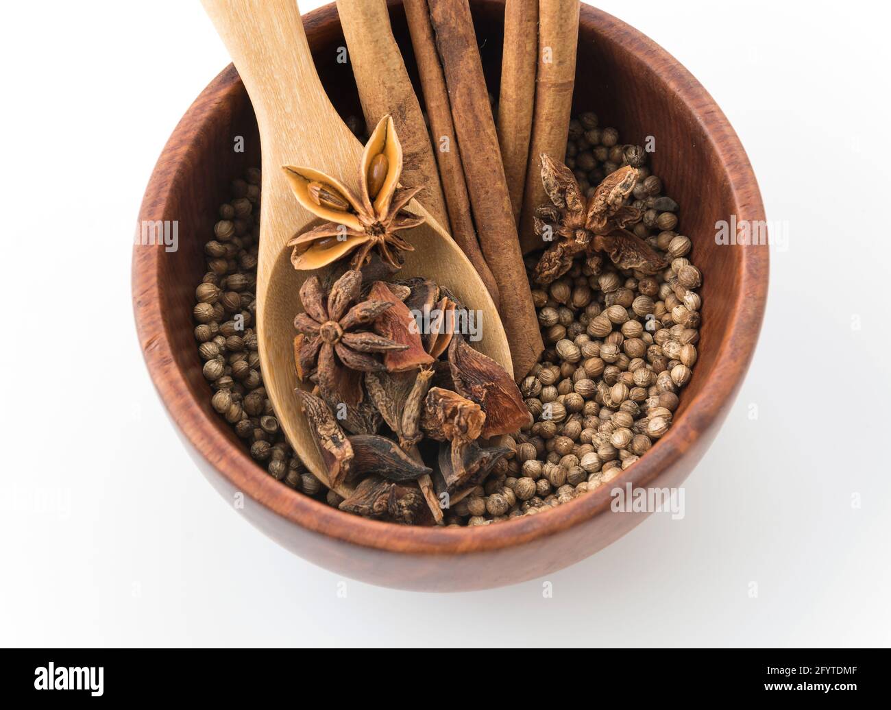 five-spice ingredient on white background Stock Photo - Alamy
