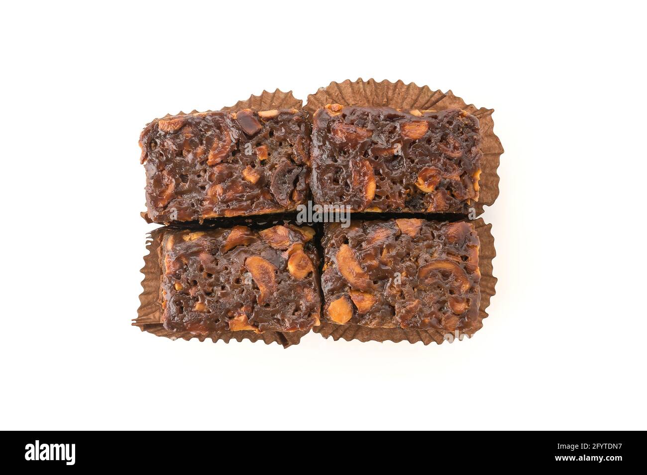 toffy cake on white background Stock Photo - Alamy