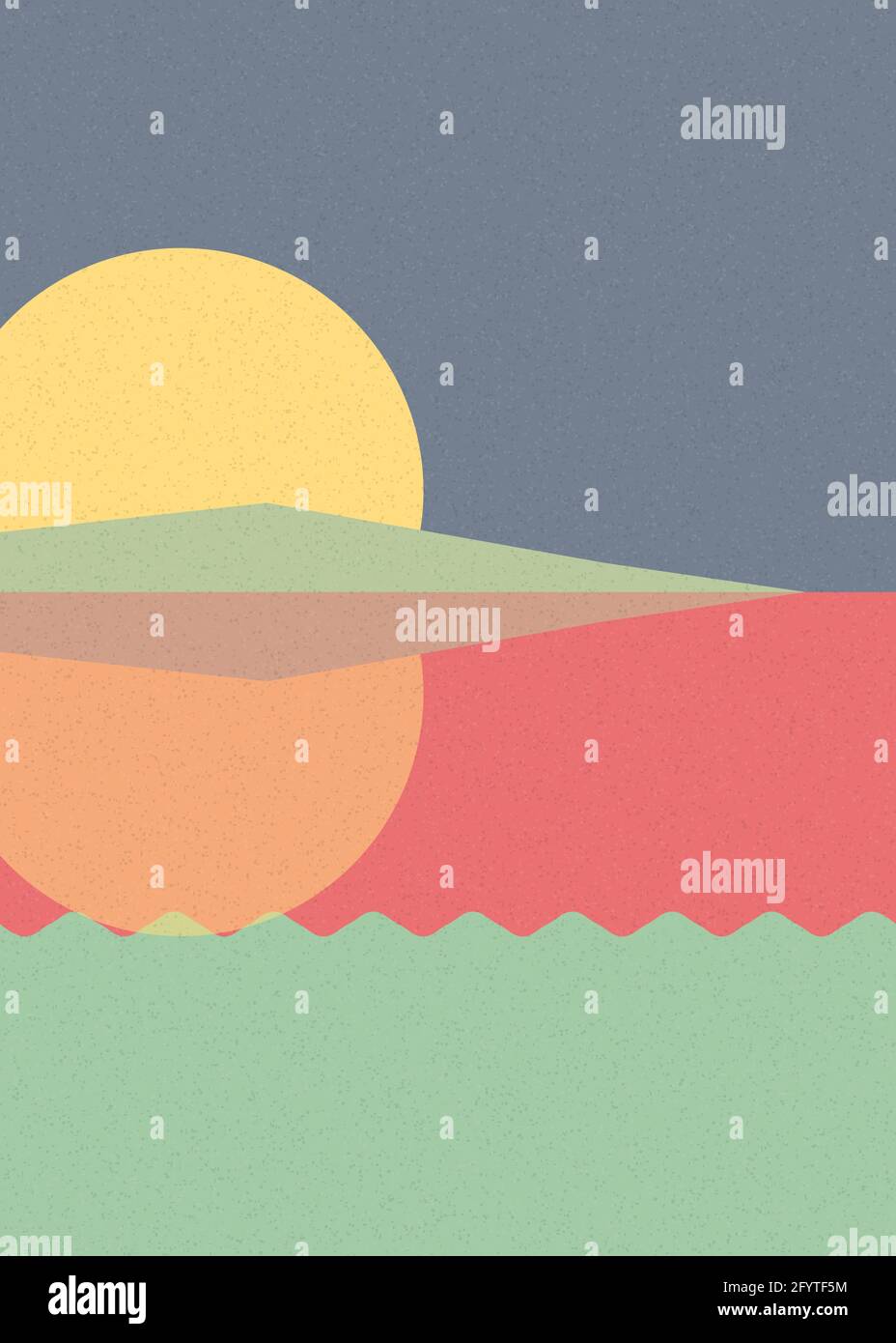 Geometric landscape silhouette generative art poster illustration Stock ...