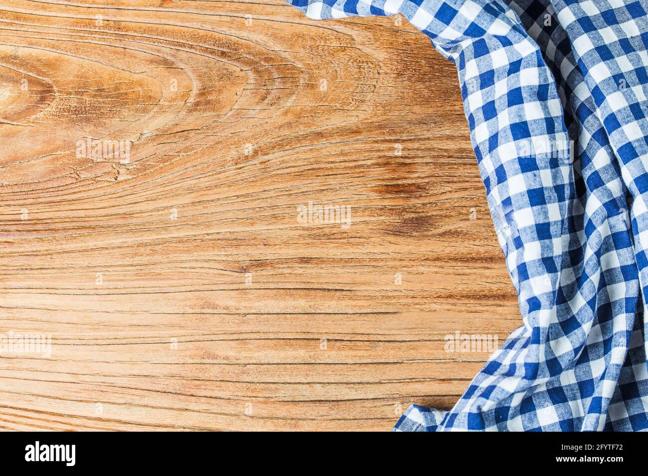 Blue table cloth on white background, copy space, top view Stock Photo ...
