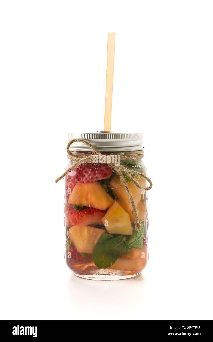 infused water on white background Stock Photo - Alamy