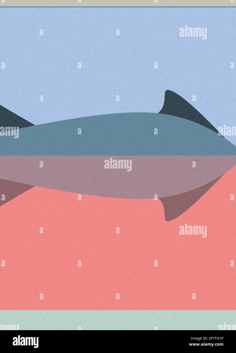 Geometric landscape silhouette generative art poster illustration Stock ...