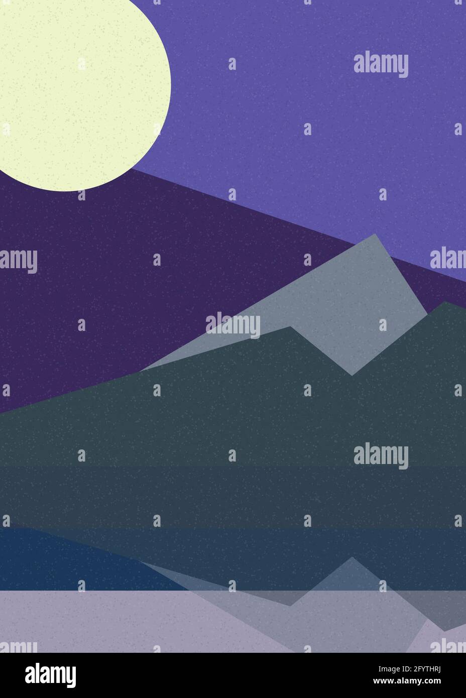 Geometric landscape silhouette generative art poster illustration Stock ...