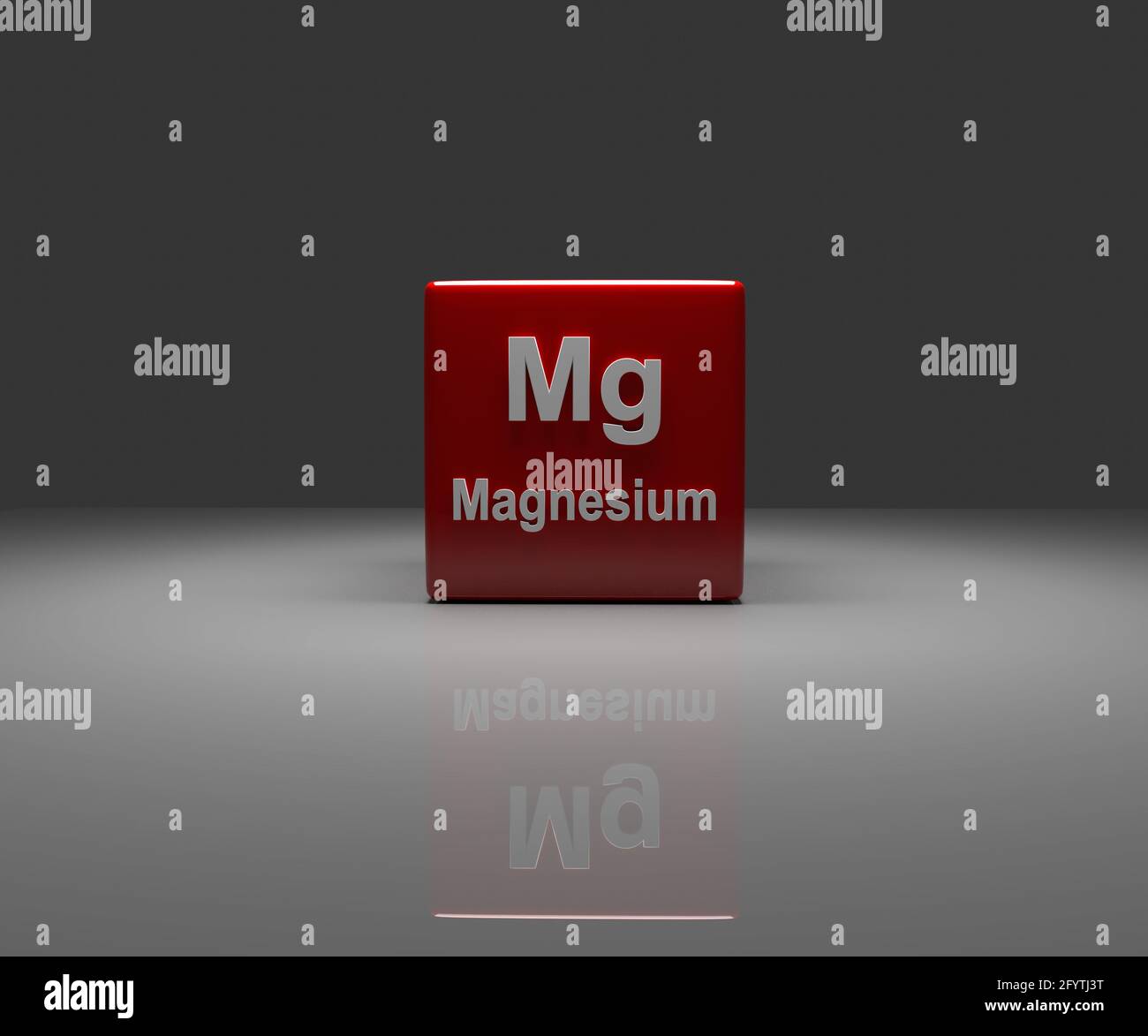 Red Cube with Magnesium periodic system, 3d rendering Stock Photo - Alamy