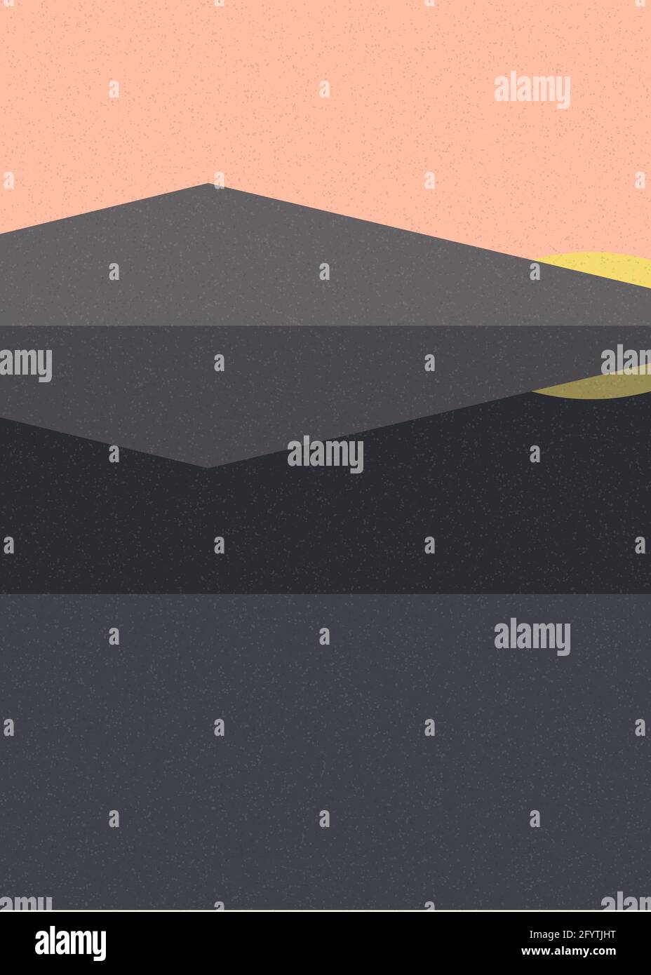 Geometric landscape silhouette generative art poster illustration Stock ...