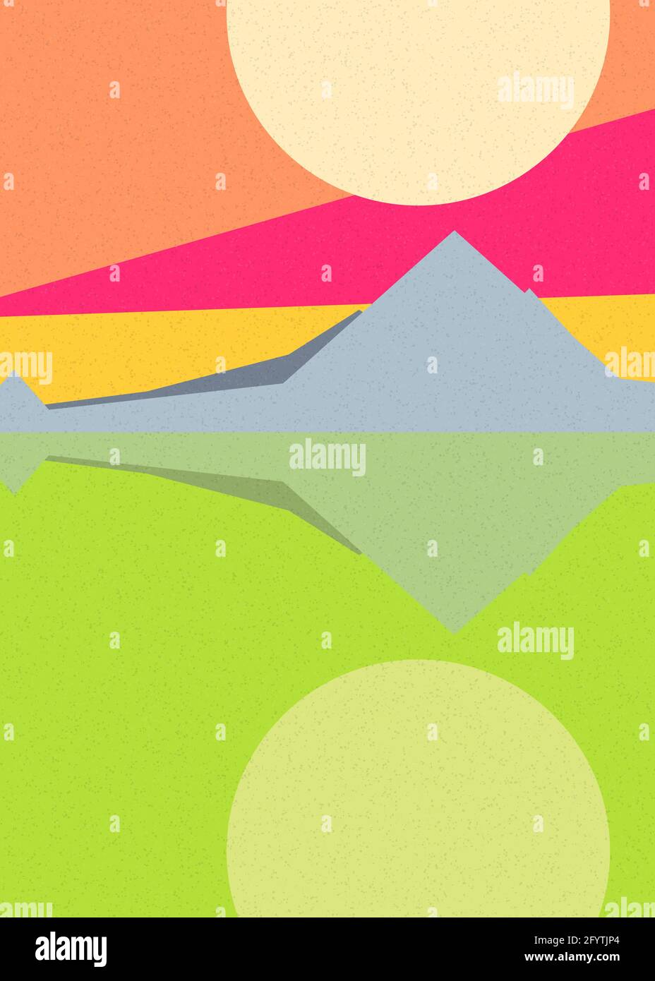 Geometric landscape silhouette generative art poster illustration Stock ...