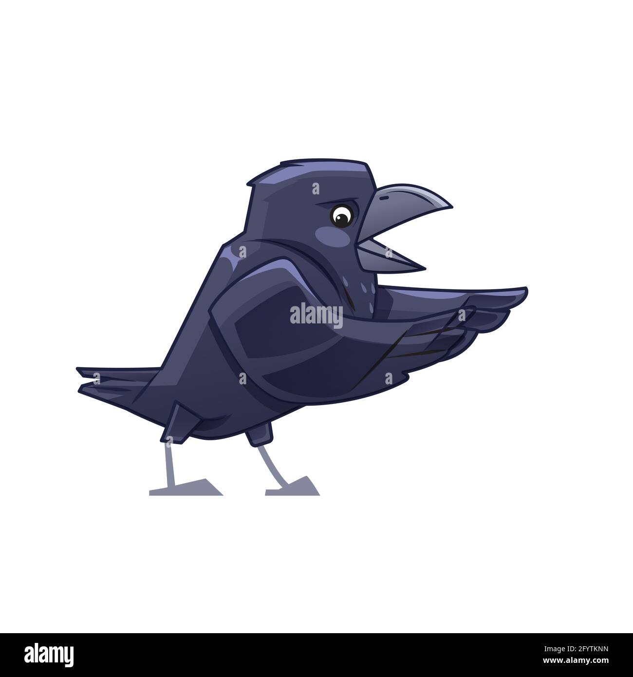 Joyful cartoon crow says happily. Cartoon Vector illustration isolated ...