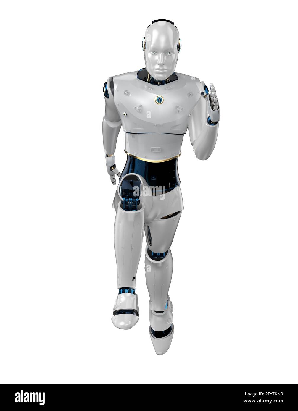 3d rendering artificial intelligence robot or cyborg fast move Stock ...