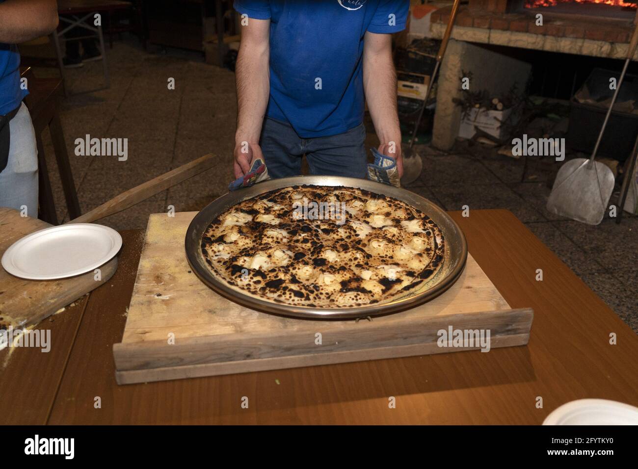 Liguria Recco Focaccia cheese italian traditional flat bread wood oven ...